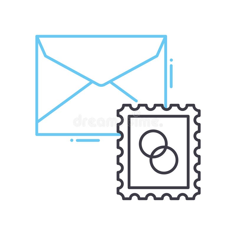 Stamp Line Icon, Outline Symbol, Vector Illustration, Concept Sign ...