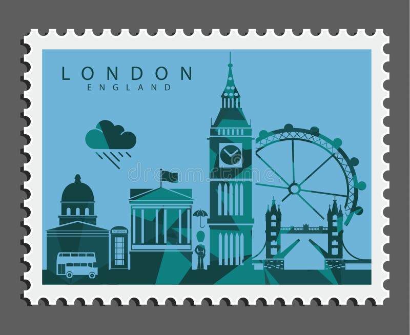 Stamp of London England stock vector. Illustration of elements - 137590066