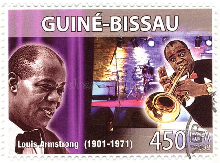 Stamp with Louis Armstrong editorial photo. Image of louis - 10196076