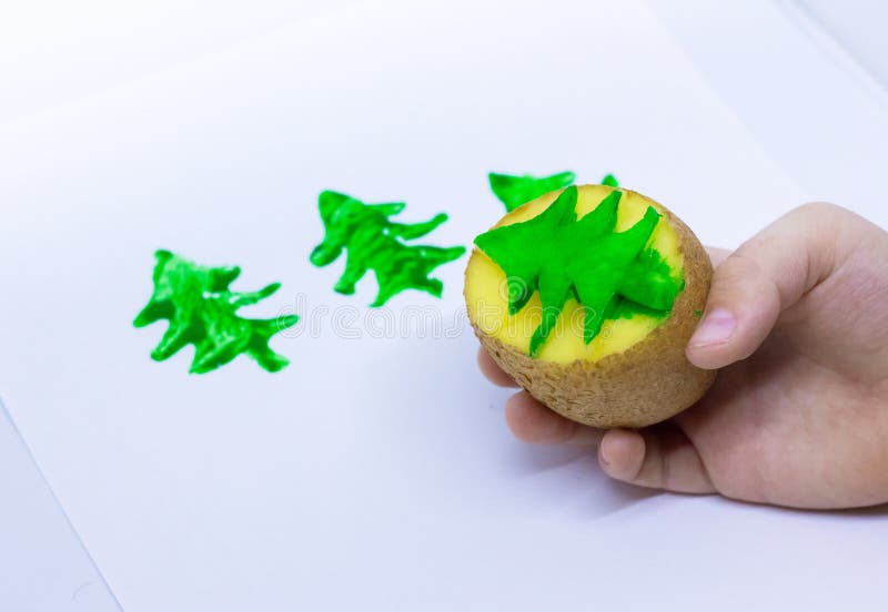 Stamp Made of Potatoes for Children, Stock Photo - Image of seal ...