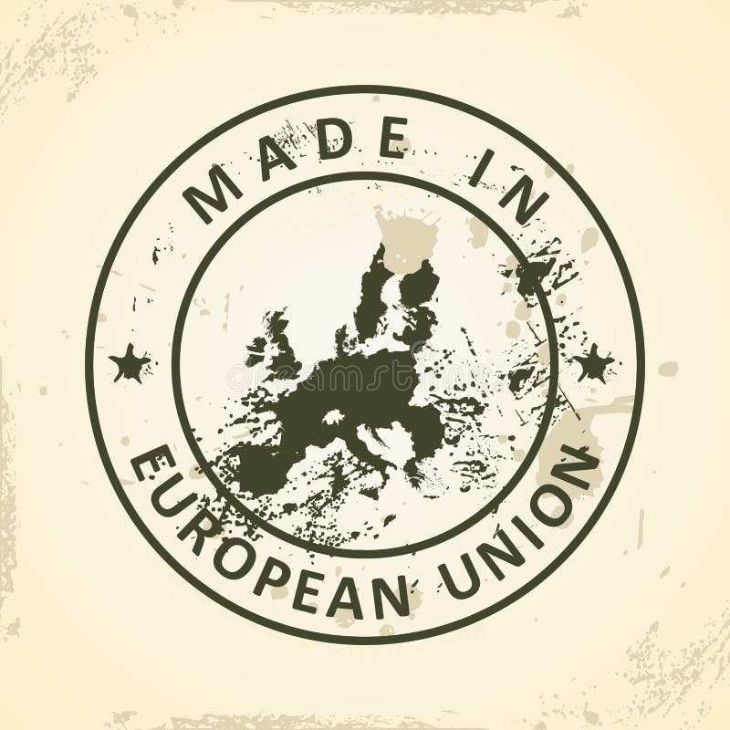 Stamp with Map of European Union 2015 Stock Vector - Illustration of ...