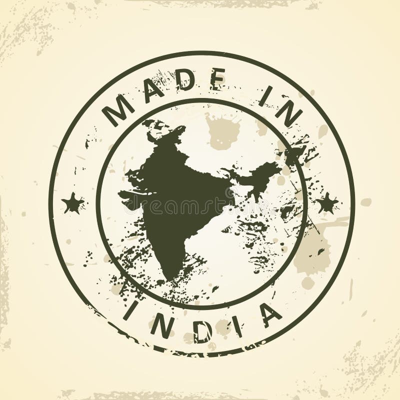 Stamp with map of India stock vector. Illustration of great - 125170308