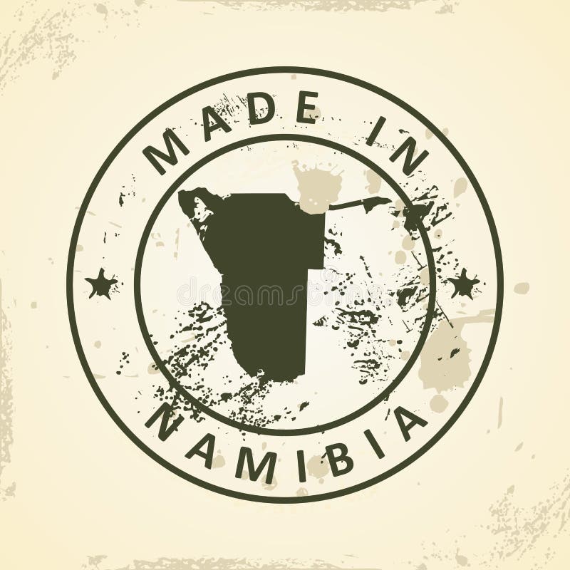 Stamp with map of Namibia stock vector. Illustration of design - 125171242