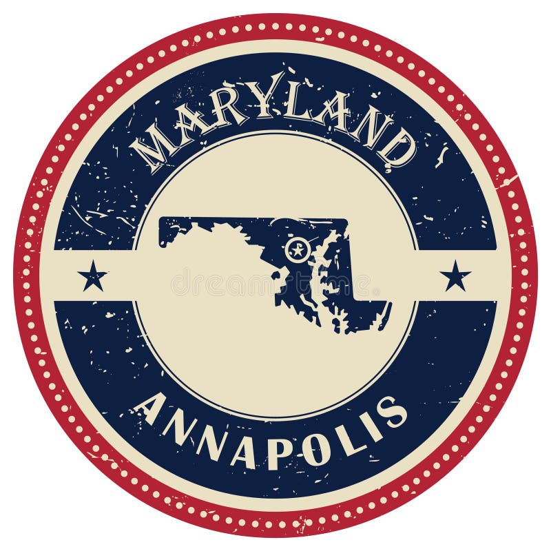 Stamp of Maryland State. Vector Illustration Decorative Design Stock ...