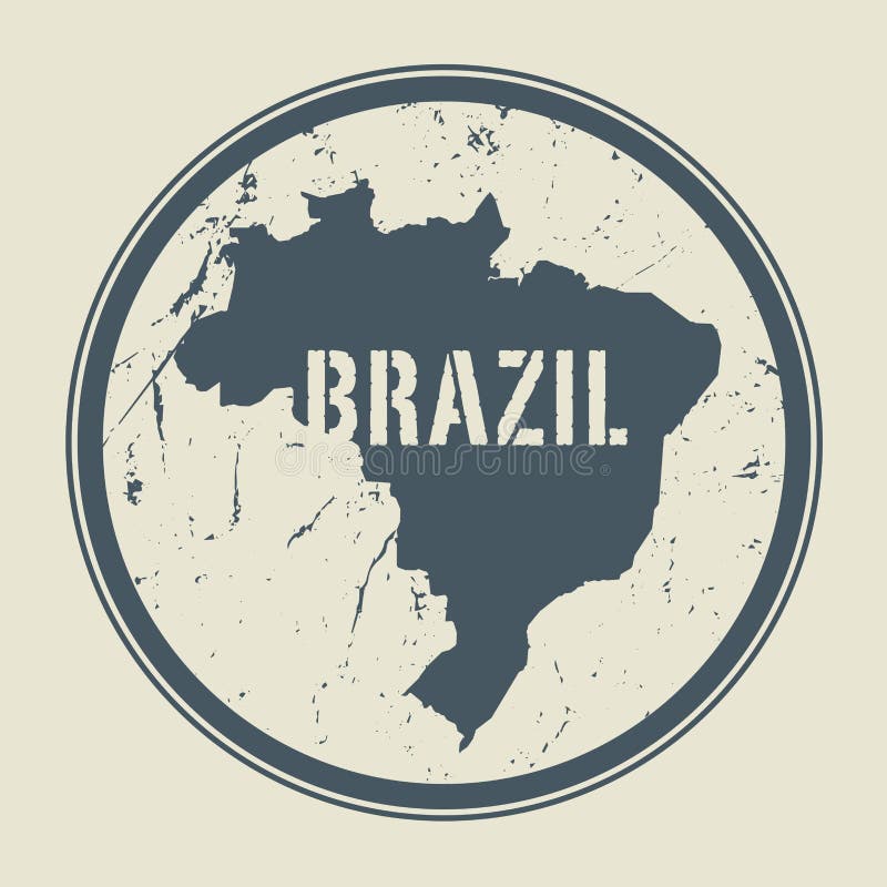 Stamp with the Name and Map of Brazil Stock Vector - Illustration of ...