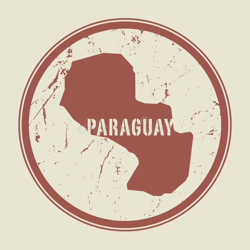 Stamp with the Name and Map of Paraguay Stock Vector - Illustration of ...