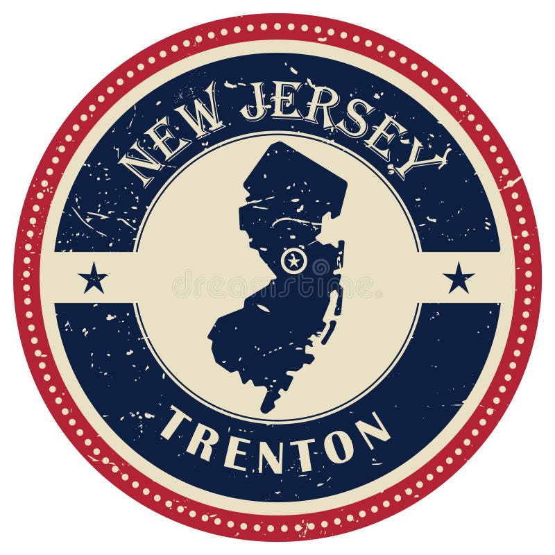 Us Map with New Jersey State Bird. Vector Illustration Decorative ... Us Map with New Jersey State Bird. Vector Illustration Decorative ...
