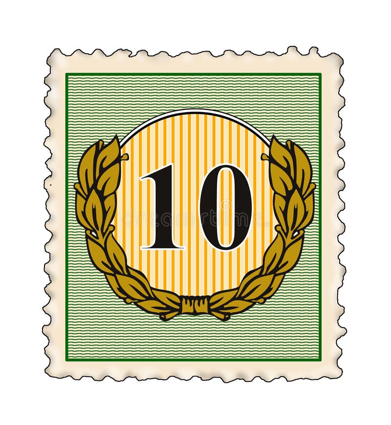 Stamp with number 10 stock illustration. Illustration of symbol - 3545356