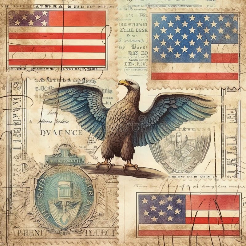 Stamp Old Paper, Vintage Digital Paper Stock Illustration ...