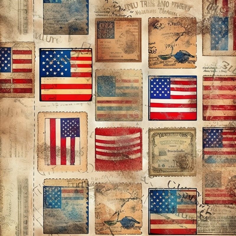 Stamp Old Paper, Vintage Digital Paper Stock Illustration ...