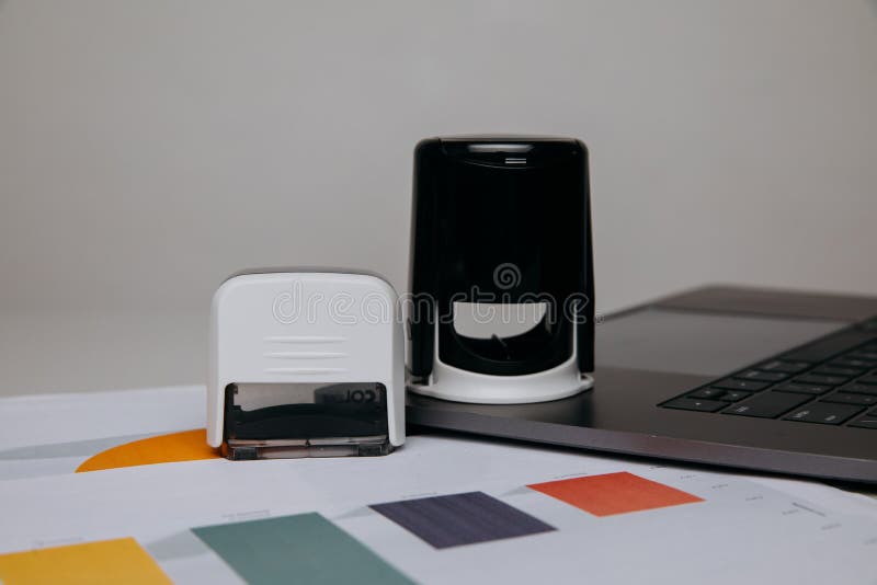 Stamp of the Organization on the Desktop, Business Concept Stock Image ...