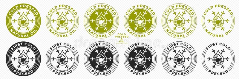 Sticker cold pressed oil stock vector. Illustration of natural - 198558926