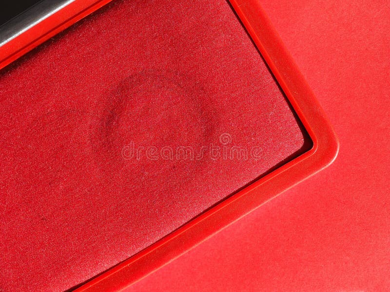 Stamp pad with red ink stock photo. Image of letter - 136934670