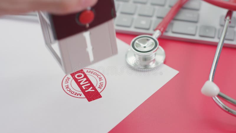 MEDICAL USE only Stamp on the Paper, Doctor`s Workplace Stock Photo ...