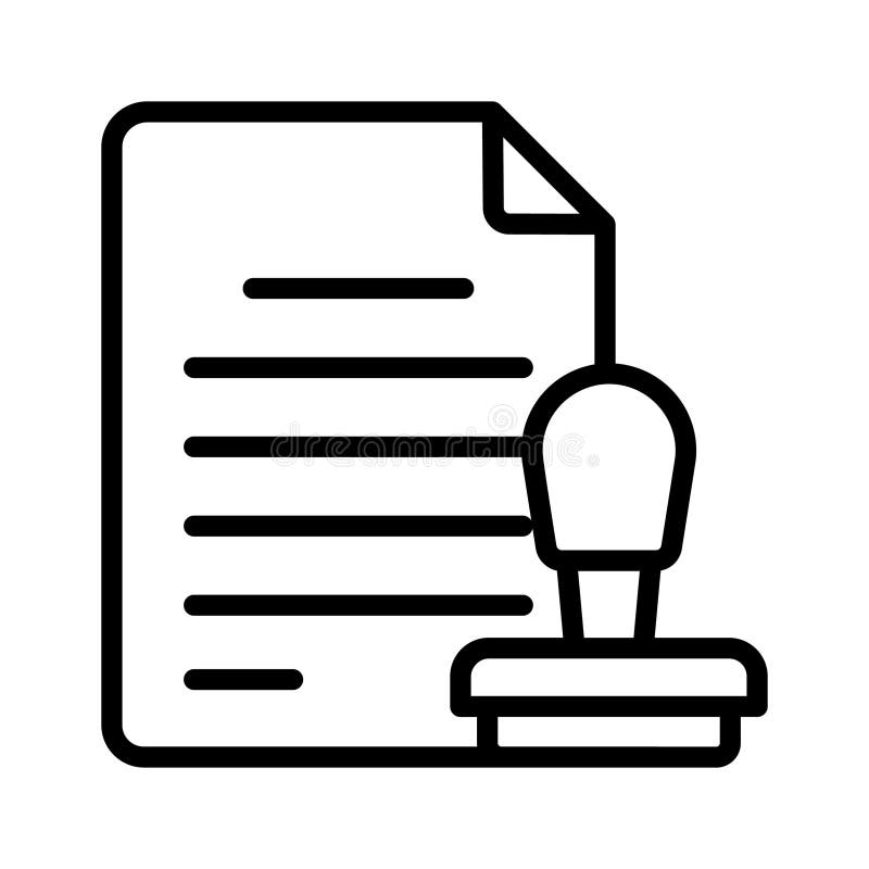 Stamp and Paper Showing Vector of Official Document in Trendy Style ...