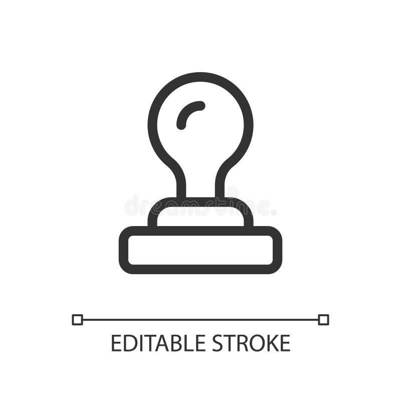 Stamp Pixel Perfect Linear Ui Icon Stock Vector - Illustration of ...
