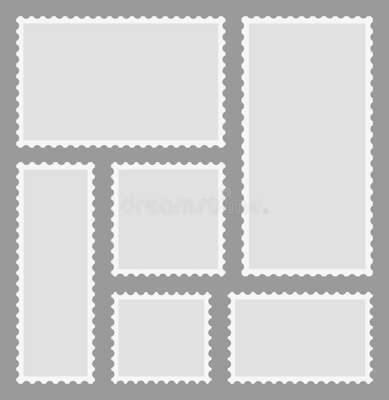 Stamp and Postage. Frame of Envelope with Perforated Edge. Post Label ...