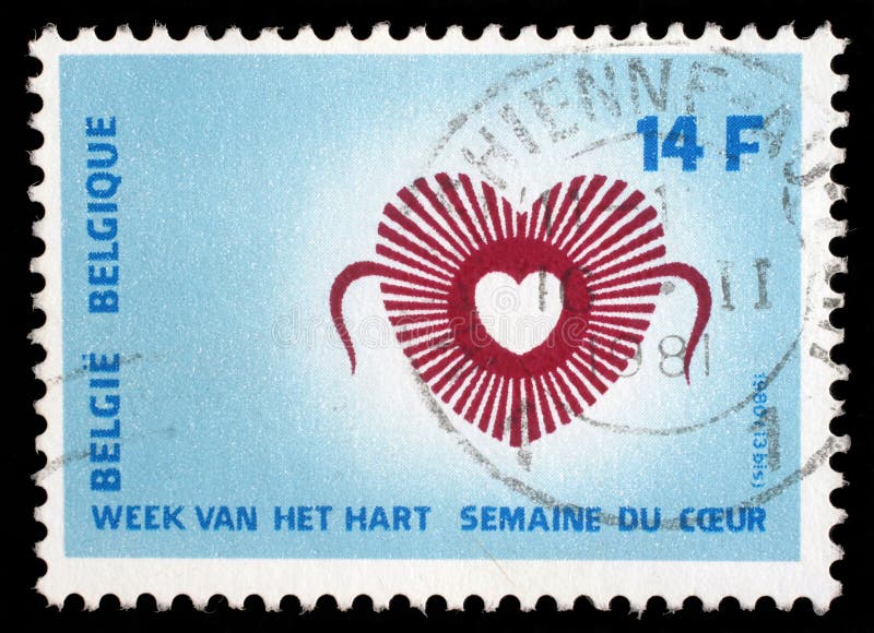 Stamp Printed in Belgium Dedicated To Week of Heart Editorial Stock ...
