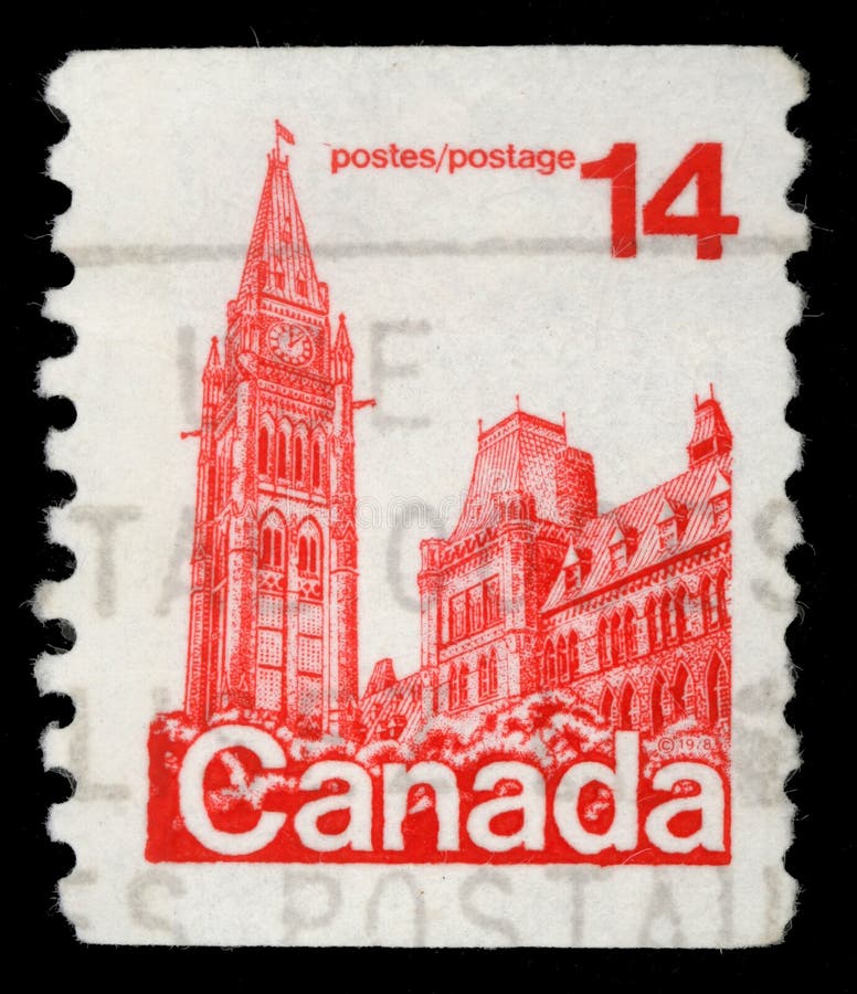 Stamp Printed in Canada Shows Parliament Buildings Editorial Stock ...