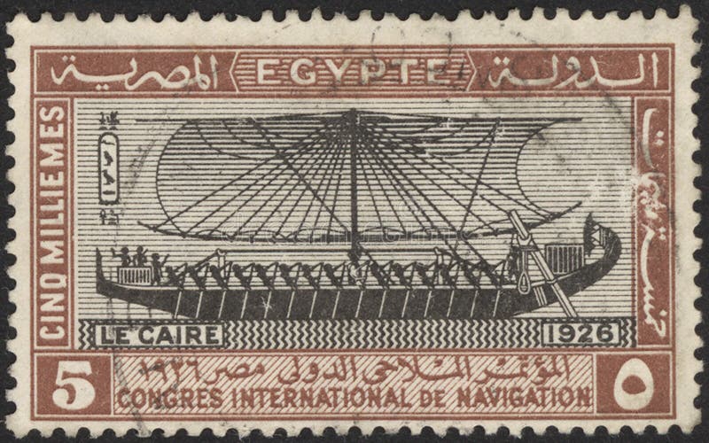 Stamp Printed in the Egypt. Stamp Printed by Egypt Editorial Image ...