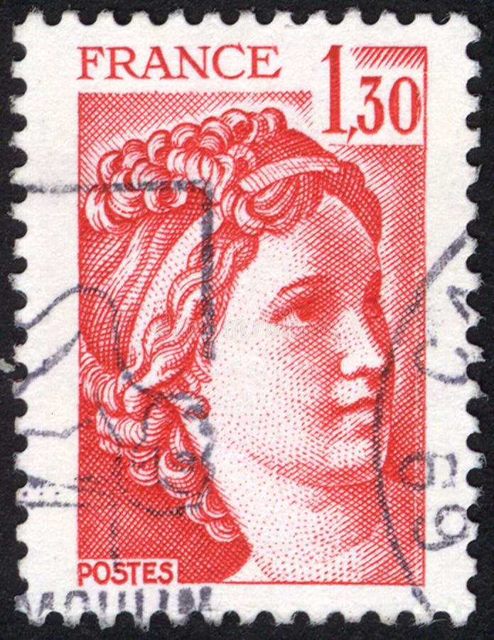 Stamp Printed in the France. Stamp Printed by France Editorial Photo ...
