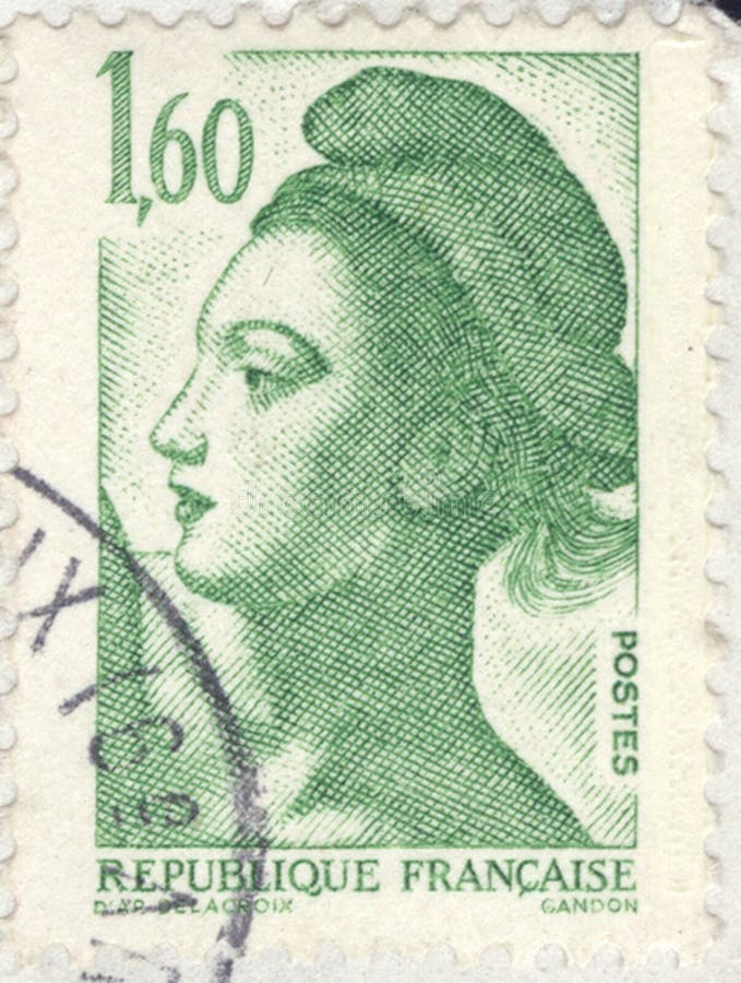Stamp Printed in the France. Stamp Printed by France Editorial Photo ...