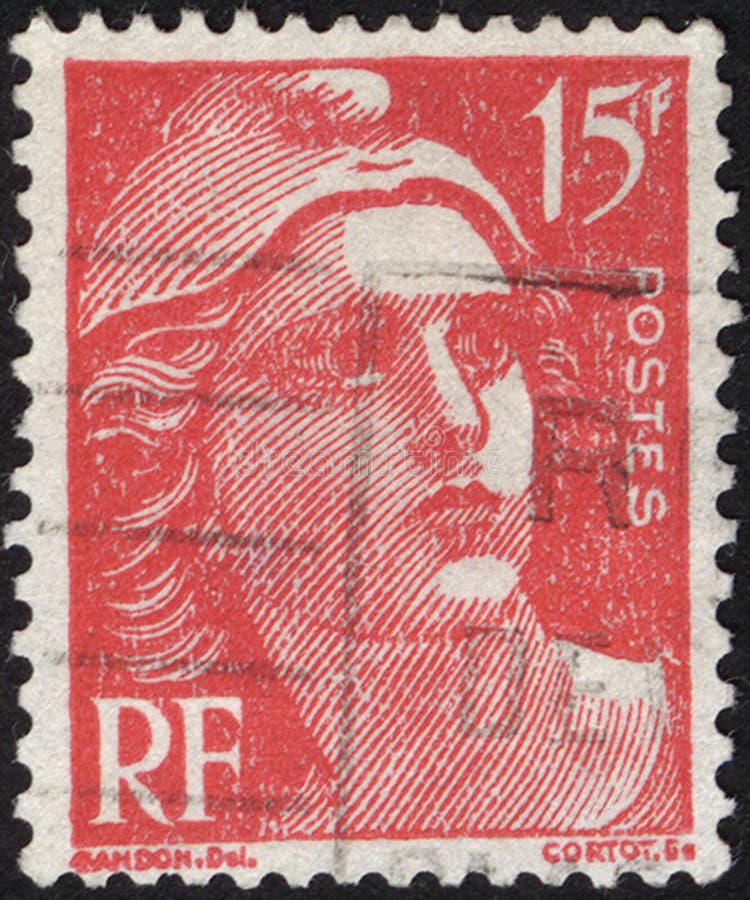Stamp Printed in the France. Stamp Printed by France Editorial ...