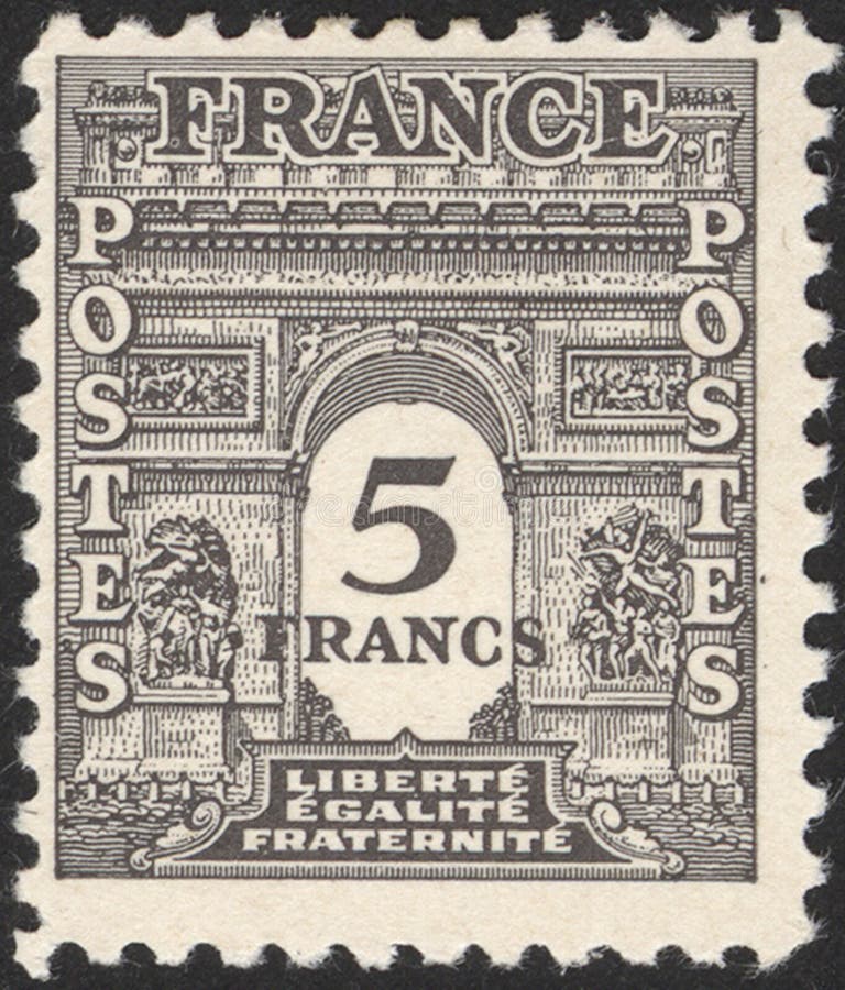 Stamp Printed in the France. Stamp Printed by France Editorial ...