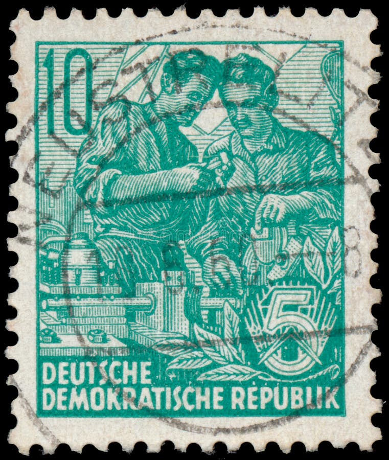 Stamp Printed in GDR, Shows Workers Editorial Stock Photo - Image of ...