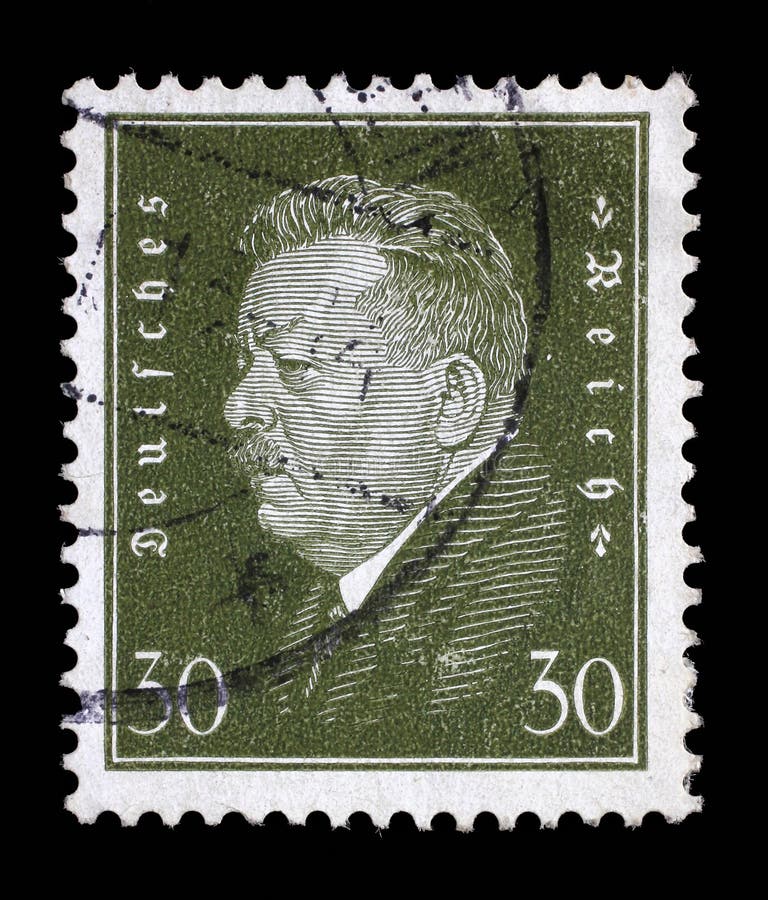 Stamp Printed in the German Reich Shows Friedrich Ebert (1871-1925 ...