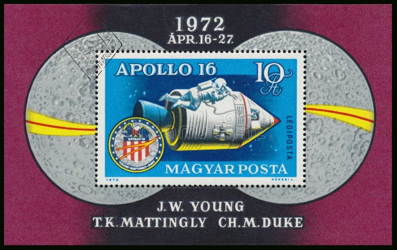 Stamp Printed in Hungary, Shows Apollo 16 Editorial Photo - Image of ...