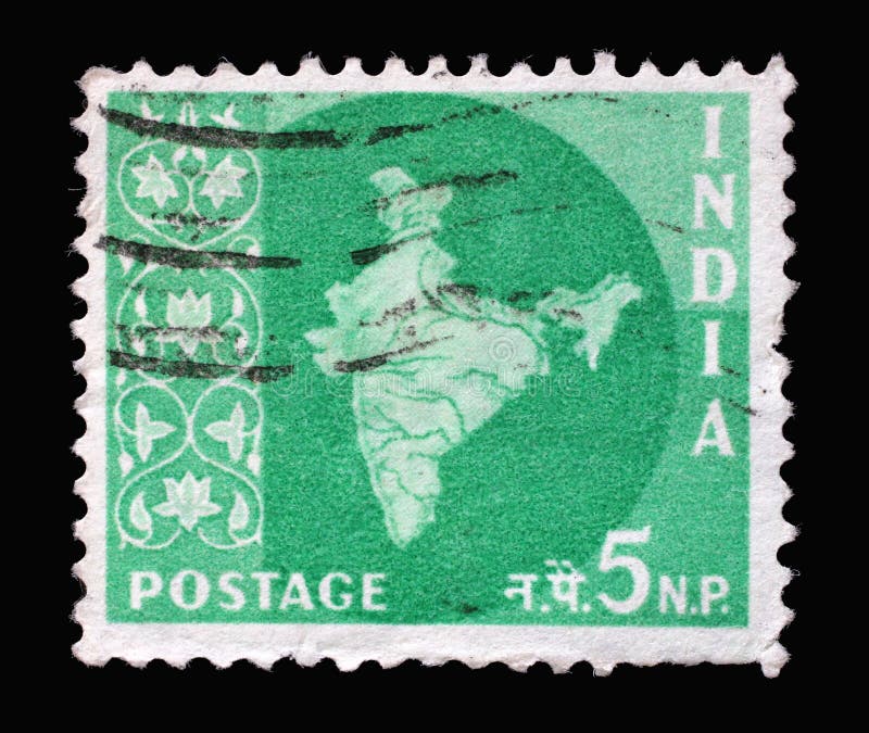 Stamp Printed in India Shows Map of India Editorial Photo - Image of ...