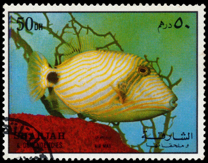 Stamp Printed in Sharjah Shows Fish Editorial Stock Image - Image of ...