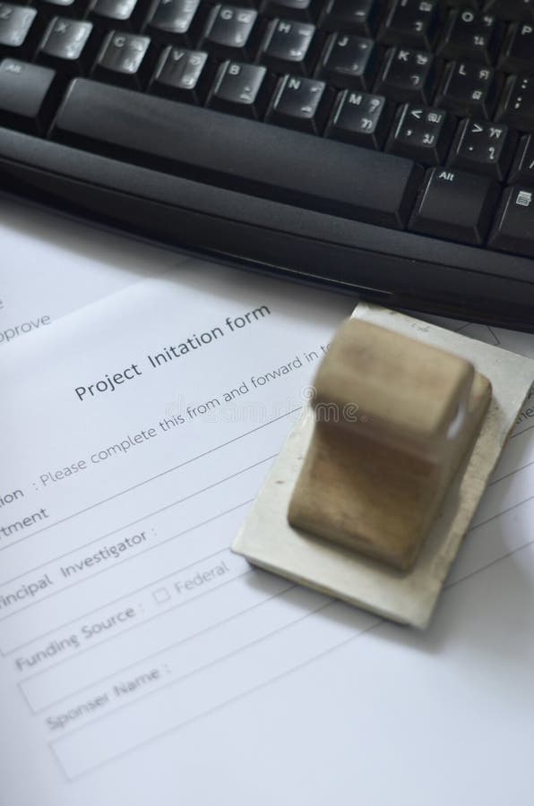 Stamp on project form stock image. Image of education - 41625393