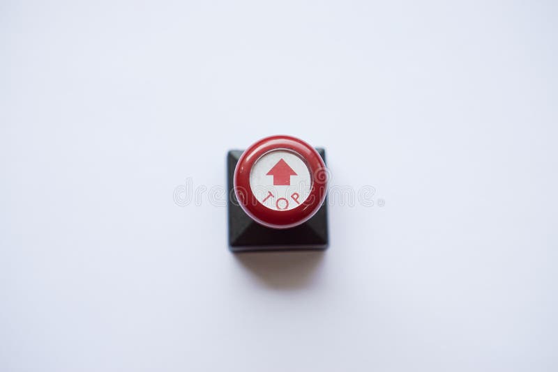 Stamp with Red Handle, Arrow and Top Words Stock Photo - Image of ...