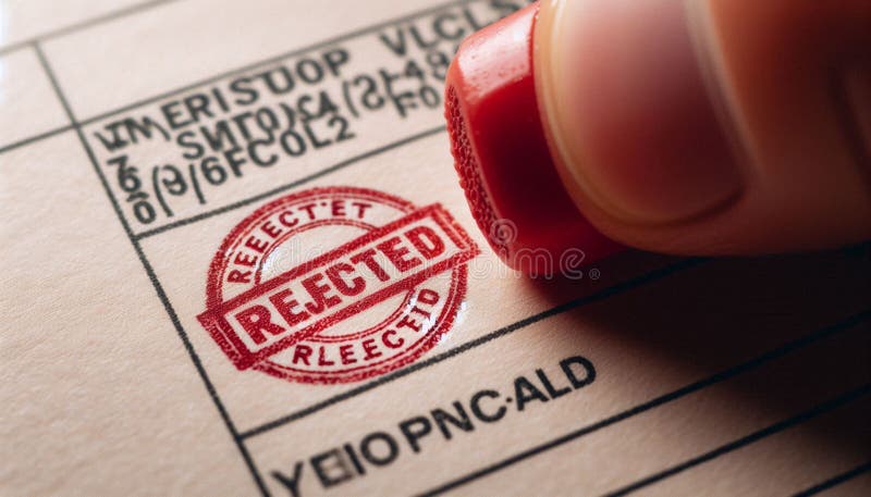 Stamp of Rejection on Document - a Symbol of Disapprova Stock ...