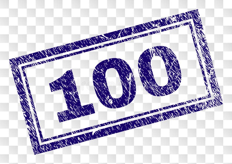 Scratched 100 Rectangle Stamp Stock Vector - Illustration of texture ...