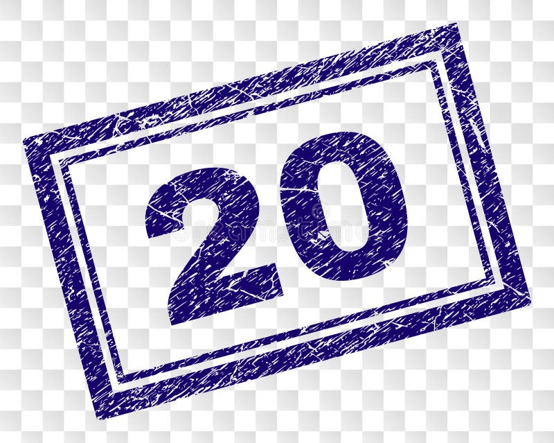 Scratched 20 Rectangle Stamp Stock Vector - Illustration of label, blue ...