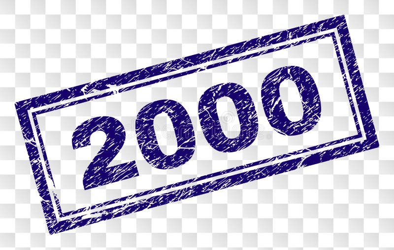 Scratched 2000 Rectangle Stamp Stock Vector - Illustration of corrosion ...