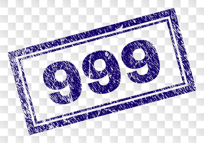 Scratched 999 Rectangle Stamp Stock Vector - Illustration of number ...