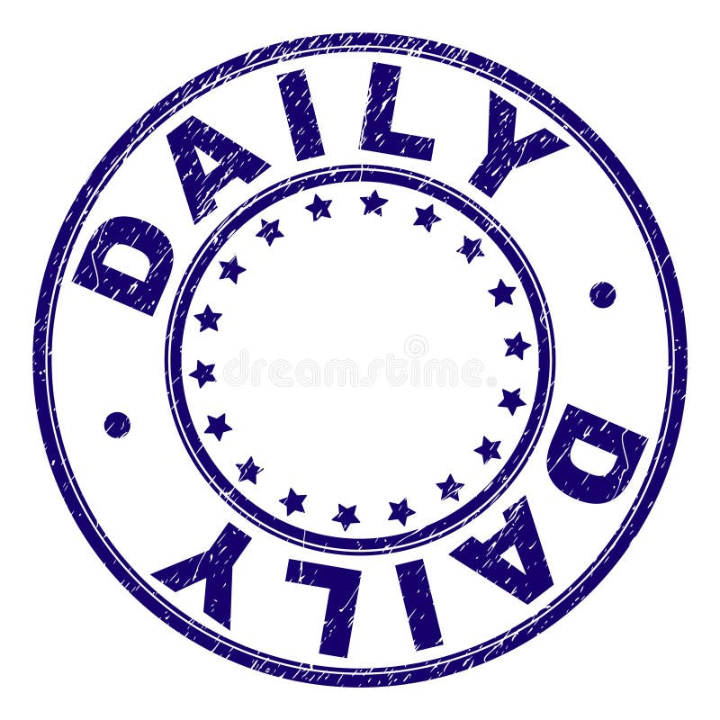 Grunge Textured daily Round Stamp Seal Stock Vector - Illustration of ...