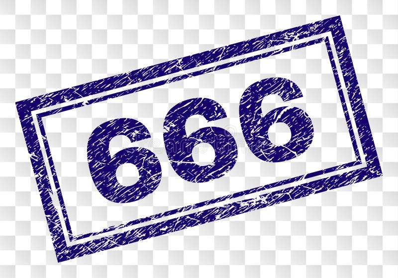 Grunge 666 Rectangle Stamp stock vector. Illustration of blue - 133709873
