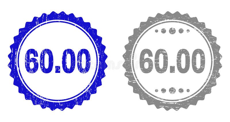 Textured 60.00 Scratched Stamps with Ribbon Stock Vector - Illustration ...