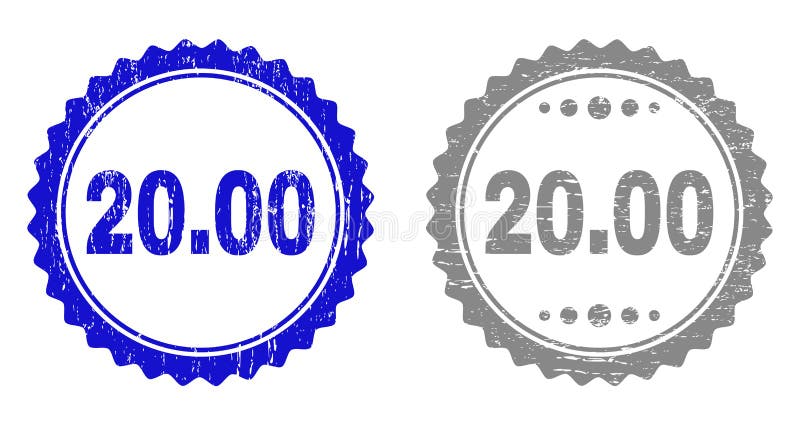 Textured 20.00 Scratched Watermarks with Ribbon Stock Vector ...