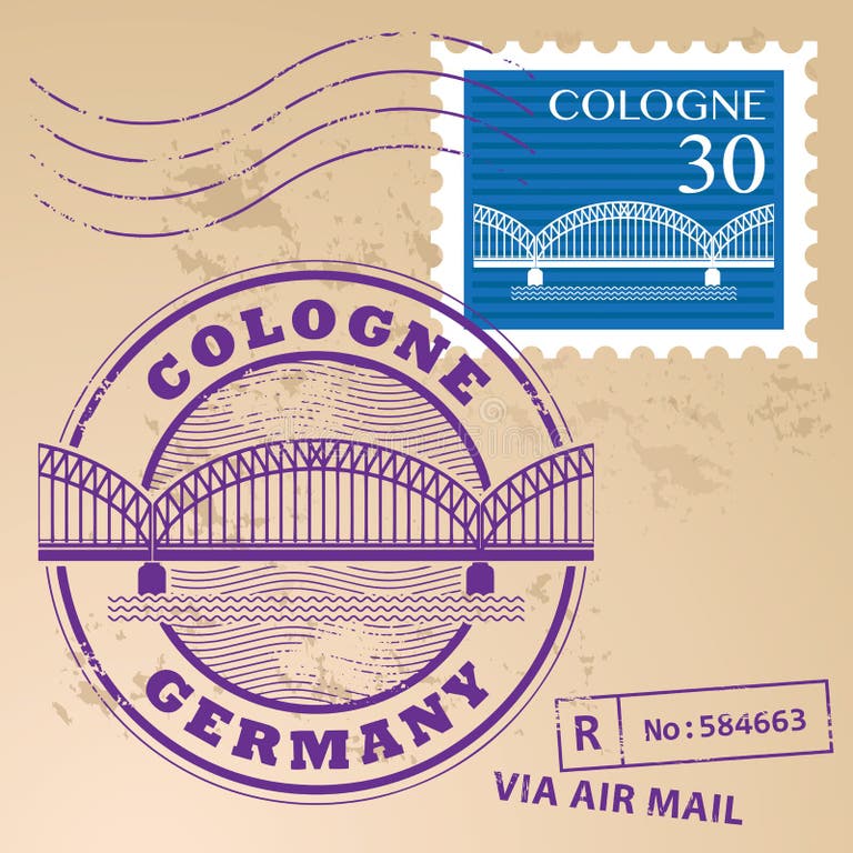 Stamp set Cologne stock vector. Illustration of national - 34893394