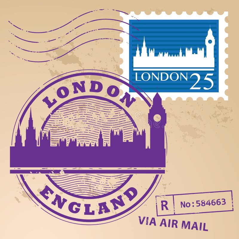 London Stamp Or Postmark Style Grunge Stock Vector - Illustration of ...