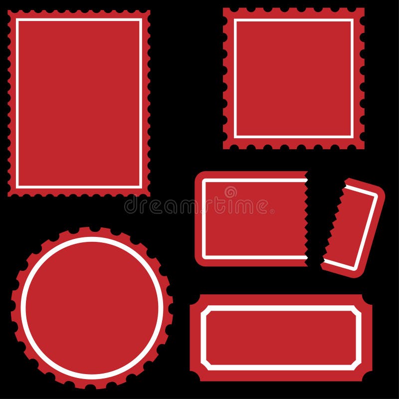 Stamp Set - Red stock vector. Illustration of stamp, square - 10245194