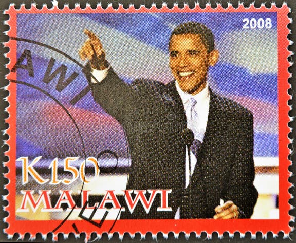 Stamp shows Barack Obama editorial stock image. Image of american ...