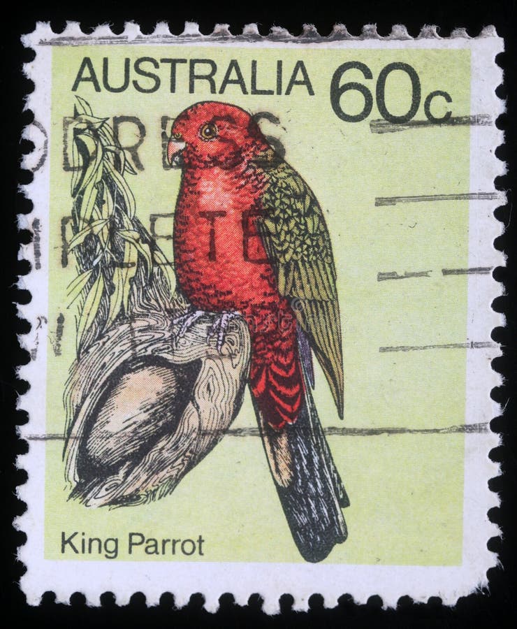 Stamp Shows Image of a King Parrot Editorial Stock Photo - Image of ...