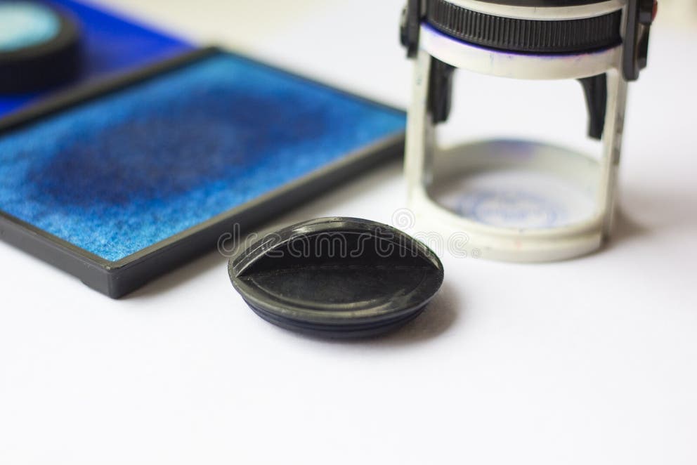 Stamp, Signet instead with Ink Closeup Stock Image - Image of closeup ...